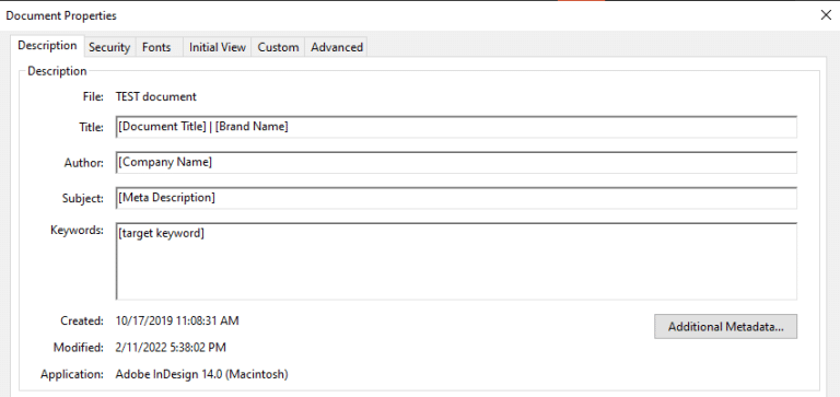 How to Add Metadata in PDFs Using Adobe Acrobat | FourFront